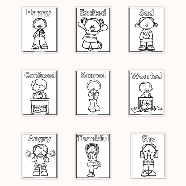 Feelings and Emotions Coloring Pages Set – Coloring Pages HQ Premium